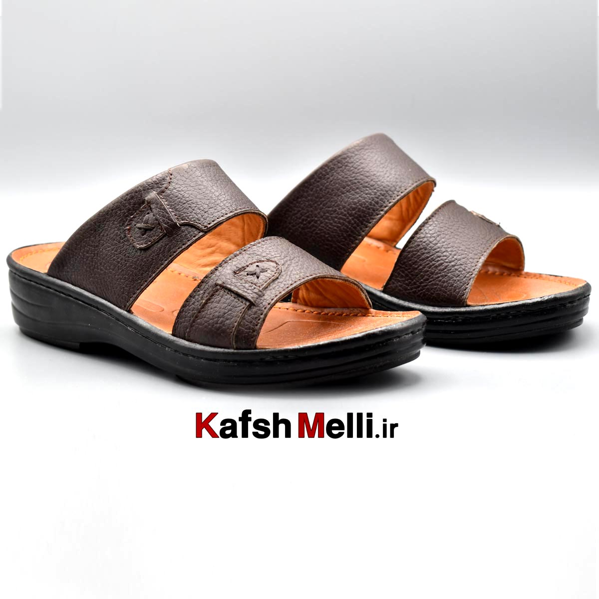 دمپایی مردانه چرم الماس 2 - کفش ملی ( طرح جدید )